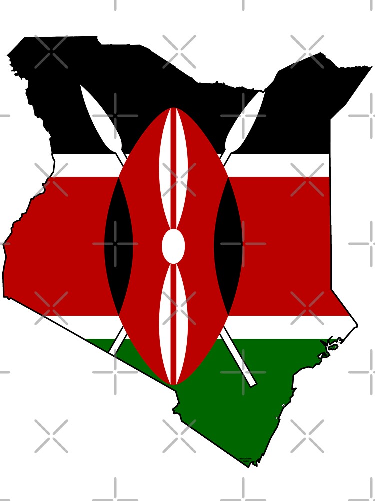 "Kenya Map with Flag of Kenya" Kids T-Shirt for Sale by Havocgirl ...
