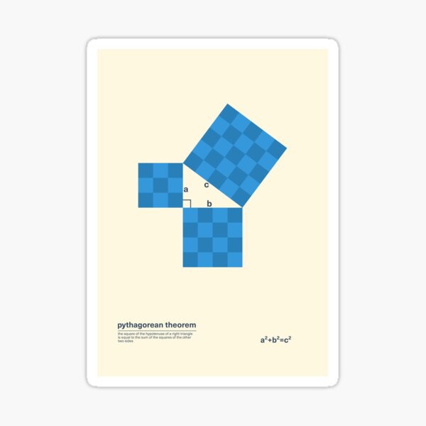 "Pythagorean Theorem" Sticker by linesandcolors | Redbubble