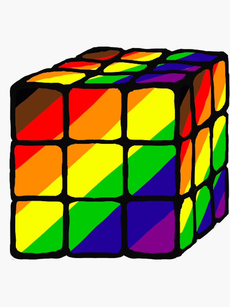 "gay pride cube" Sticker for Sale by charliecross | Redbubble