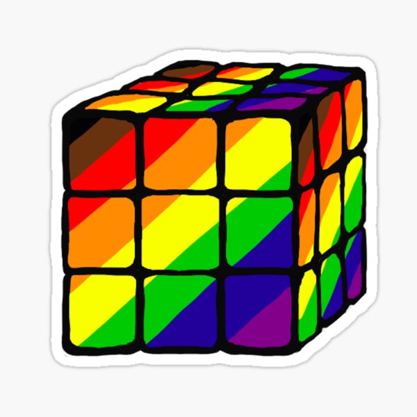 "gay pride cube" Sticker for Sale by charliecross | Redbubble