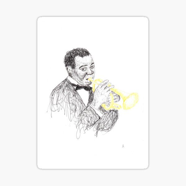 "Louis Armstrong" Sticker for Sale by konstantin-jak | Redbubble