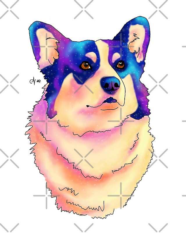 "Inner Galaxy Corgi" by AthenaVictoria | Redbubble