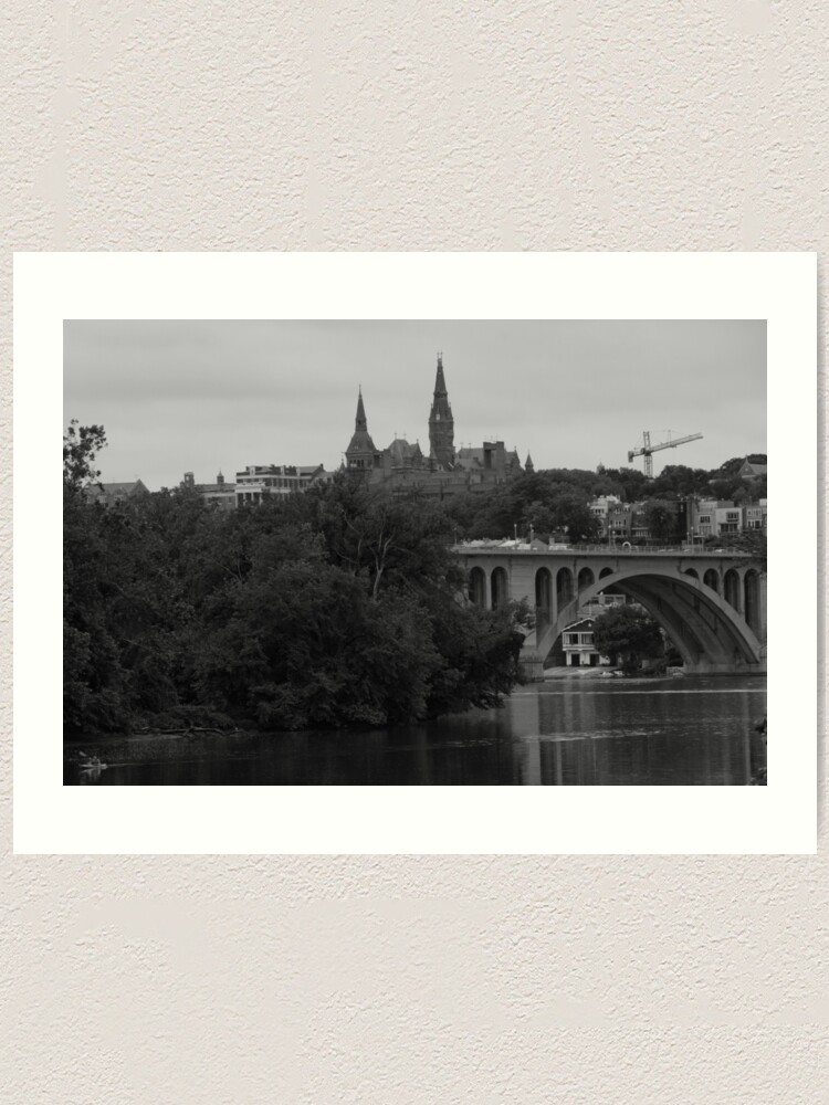 "Georgetown University and Francis Scott Key Bridge" Art Print by ...