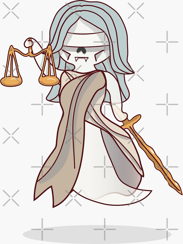 "Ghostly Lady Justice" Sticker for Sale by Mrsmauve | Redbubble