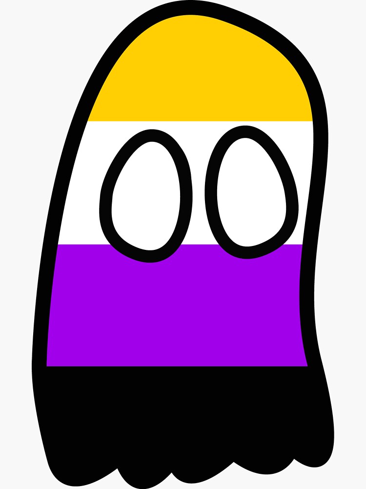 "Nonbinary Pride Ghost" Sticker for Sale by nocluekid | Redbubble