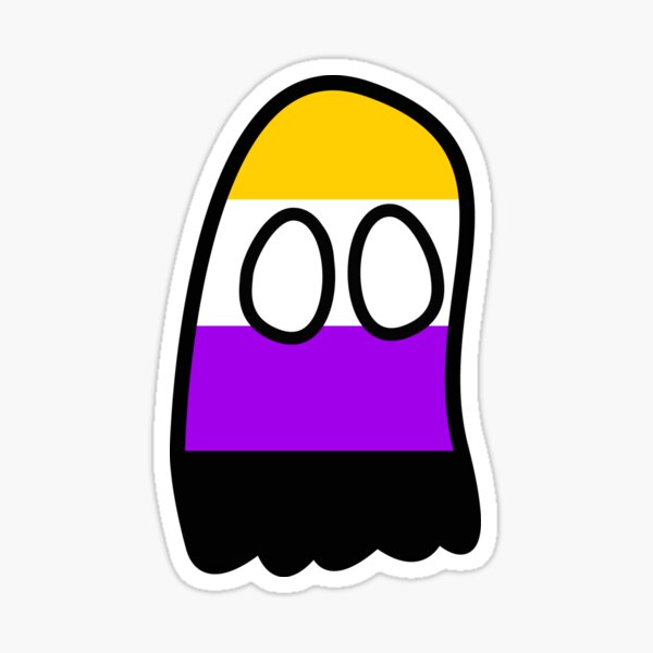 "Nonbinary Pride Ghost" Sticker for Sale by nocluekid | Redbubble