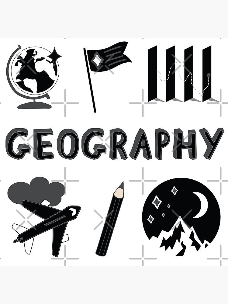 "Black Geography School Subject Sticker Pack" Poster for Sale by The ...