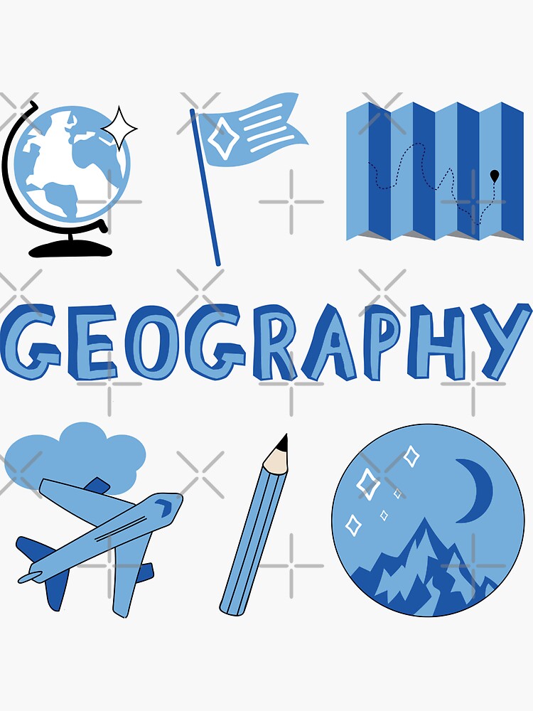 "Light Blue Geography School Subject Sticker Pack" Sticker for Sale by ...