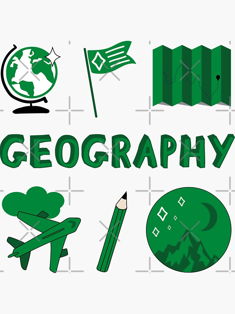 "Kelly Green Geography School Subject Sticker Pack" Sticker by The ...
