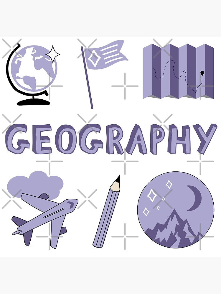 "Light Purple Geography School Subject Sticker Pack" Poster by The ...