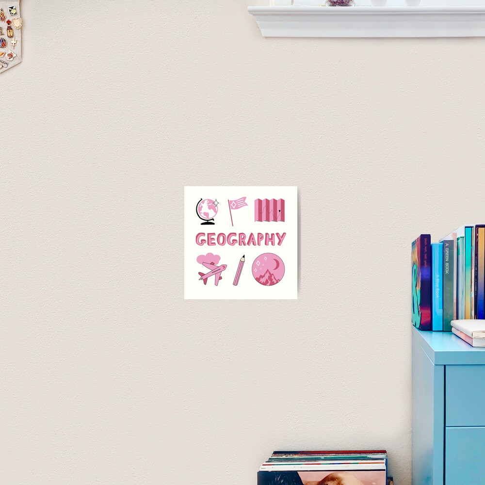 "Pink Geography School Subject Sticker Pack" Poster for Sale by The ...