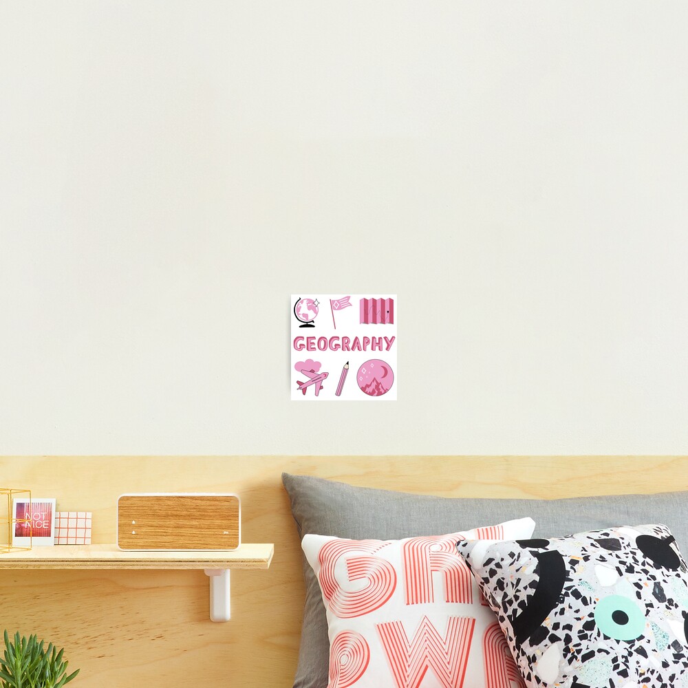 "Pink Geography School Subject Sticker Pack" Poster for Sale by The ...