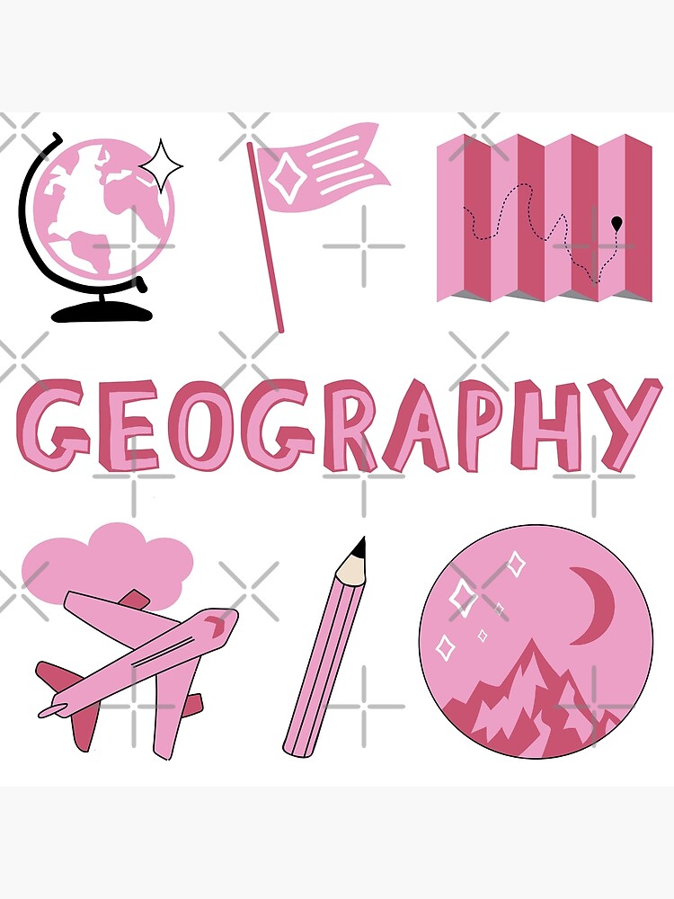 "Pink Geography School Subject Sticker Pack" Poster for Sale by The ...