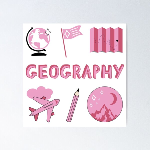 "Pink Geography School Subject Sticker Pack" Poster for Sale by The ...