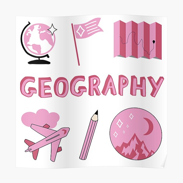 "Pink Geography School Subject Sticker Pack" Poster for Sale by The ...
