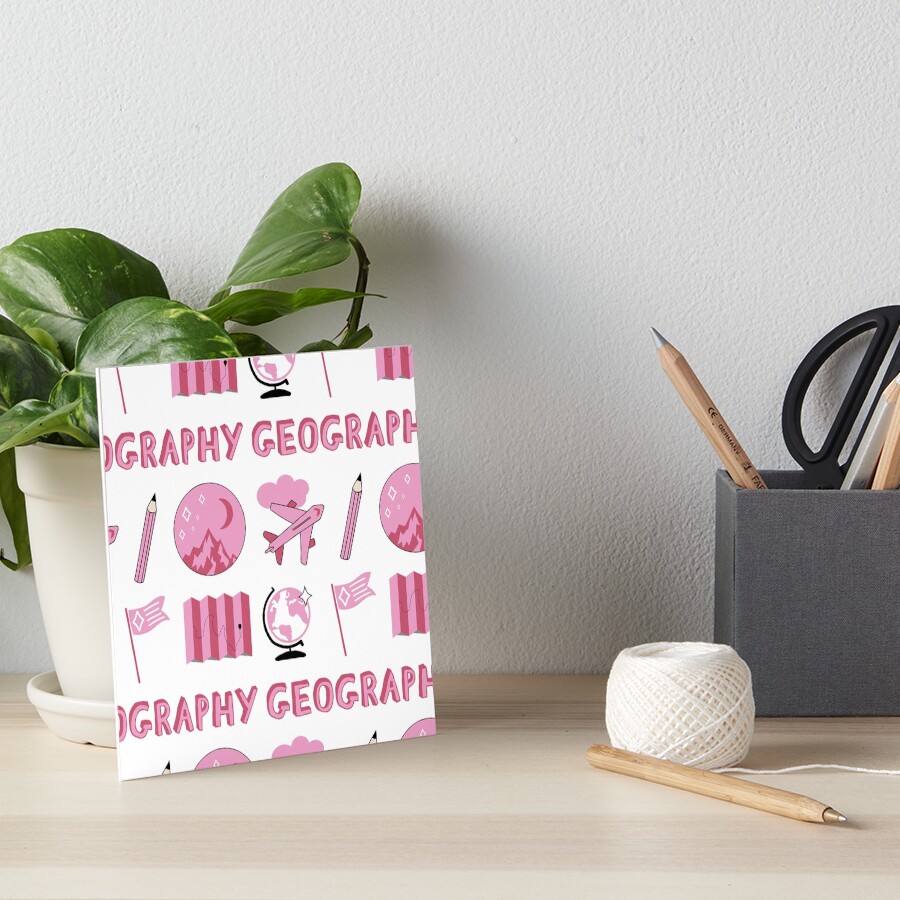 "Pink Geography School Subject Sticker Pack" Art Board Print for Sale ...