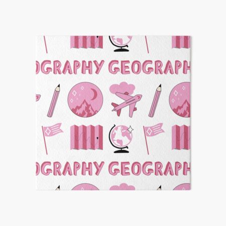 "Pink Geography School Subject Sticker Pack" Art Board Print for Sale ...