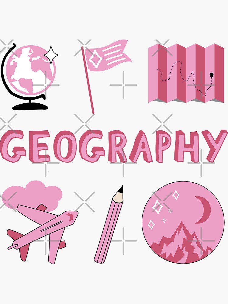 "Pink Geography School Subject Sticker Pack" Sticker for Sale by The ...