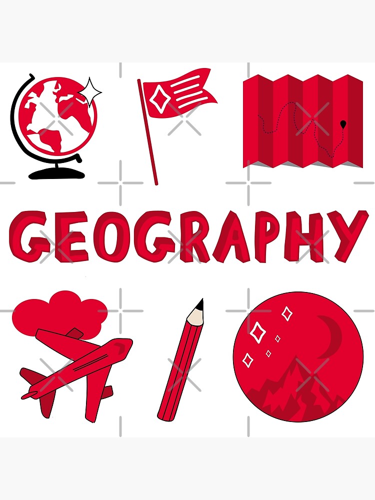 "Red Geography School Subject Sticker Pack" Poster for Sale by The ...