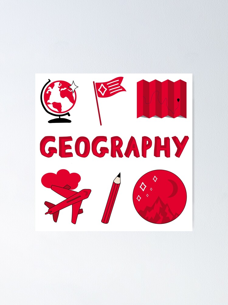 "Red Geography School Subject Sticker Pack" Poster for Sale by The ...