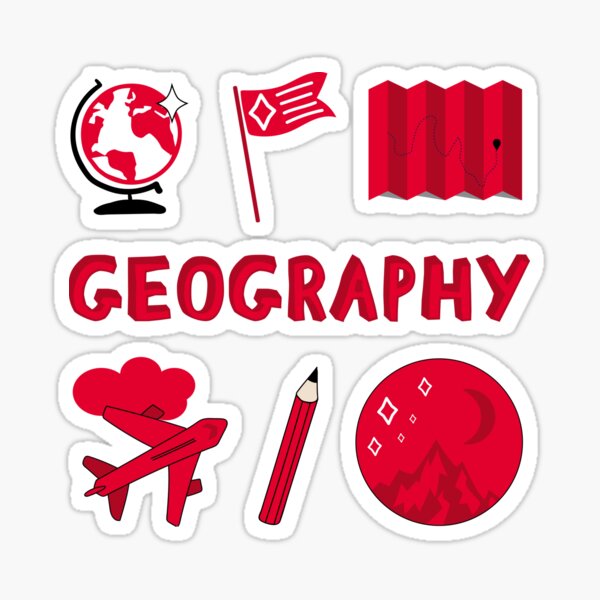 "Red Geography School Subject Sticker Pack" Sticker for Sale by The ...