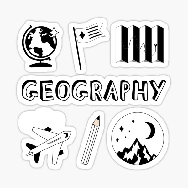 "White Geography School Subject Sticker Pack" Sticker for Sale by The ...