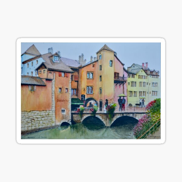 "Annecy in the Rain" Sticker for Sale by daiwynn | Redbubble