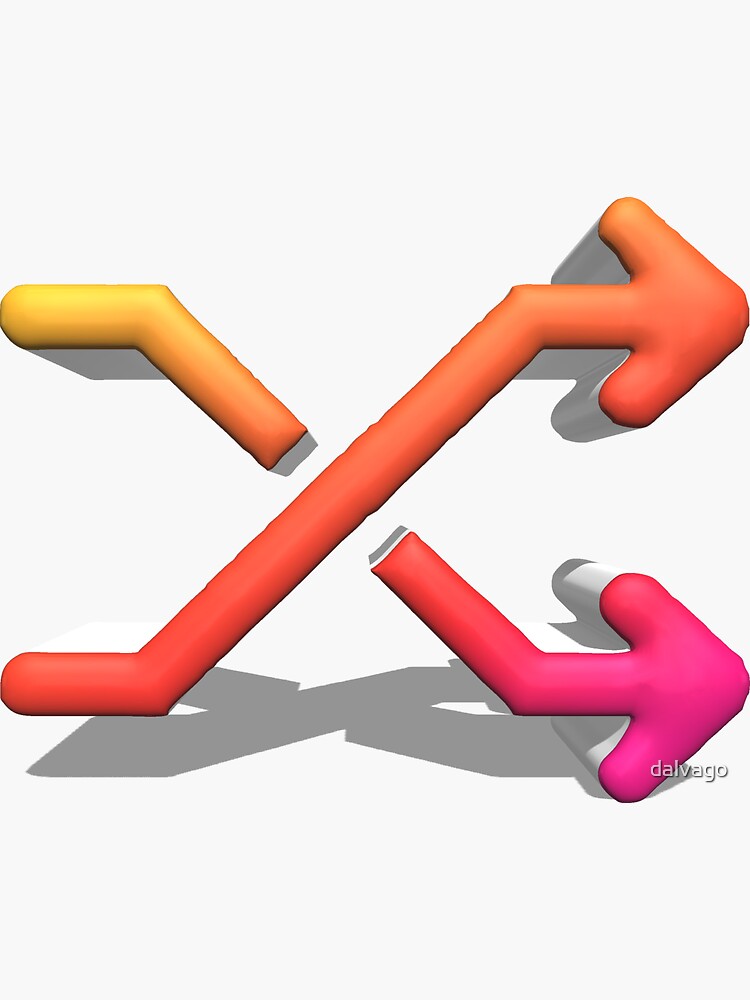 "3d shuffle icon" Sticker by dalvago | Redbubble
