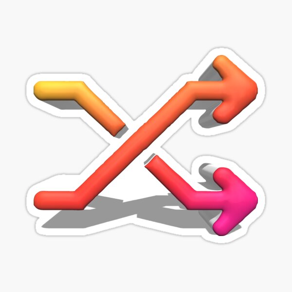 "3d shuffle icon" Sticker by dalvago | Redbubble