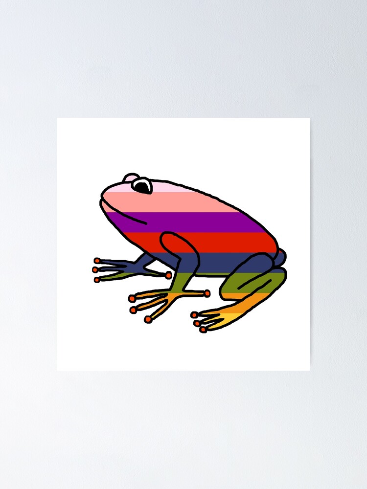 "Rainbow Frog on a transparent background" Poster by ellenhenry | Redbubble