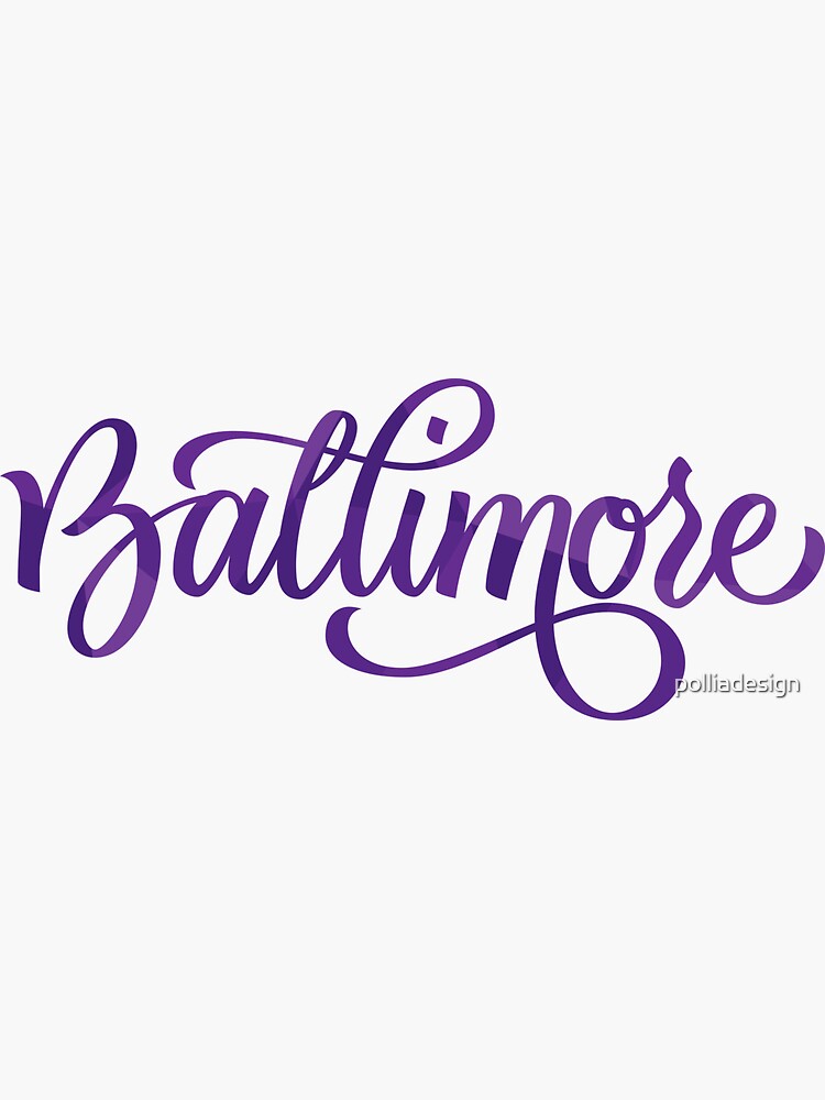 "Cute Purple Baltimore Maryland Script" Sticker for Sale by ...