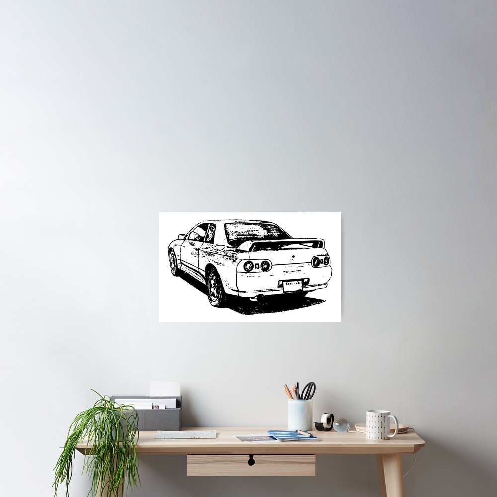 "R32 Rear Sketch" Poster by l13psna | Redbubble