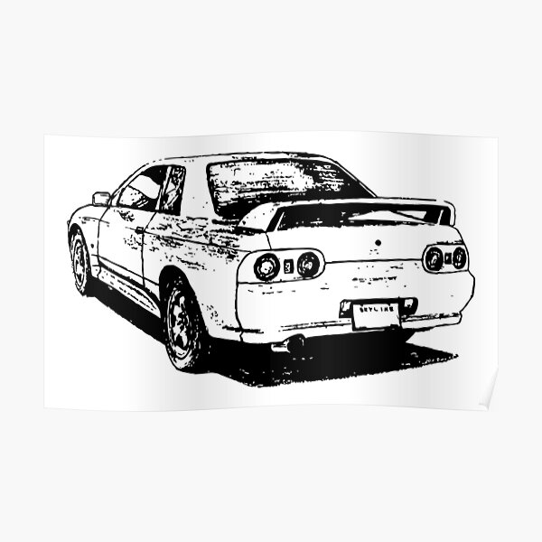 "R32 Rear Sketch" Poster by l13psna | Redbubble
