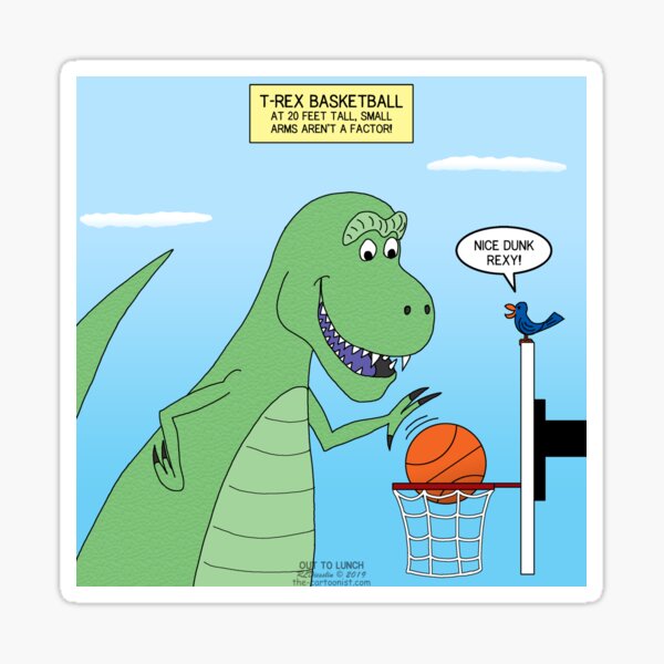 "T-Rex Basketball" Sticker for Sale by OutToLunch | Redbubble