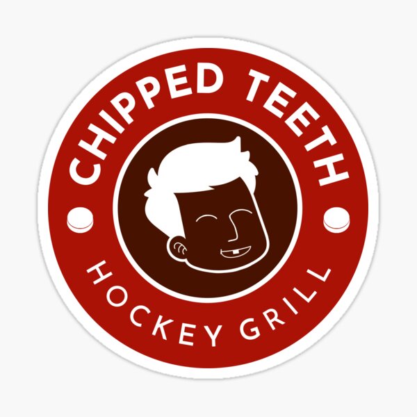 "Chipped teeth - hockey grill" Sticker for Sale by hockey-stuff | Redbubble