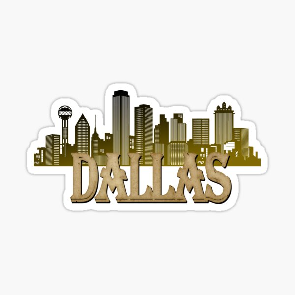 "dallas skyline" Sticker for Sale by Foxlindesigns | Redbubble
