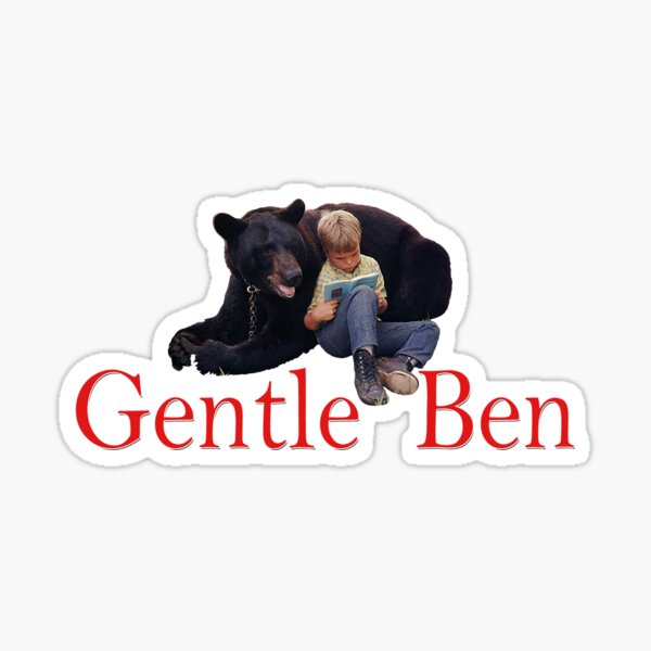 "Gentle Ben Retro Bear Tribute" Sticker for Sale by 90snerd | Redbubble