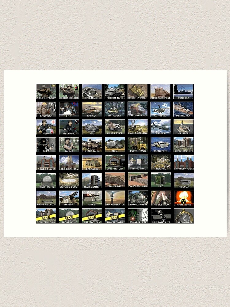 "Command and Conquer Red Alert - Allies Tech Tree" Art Print by ...