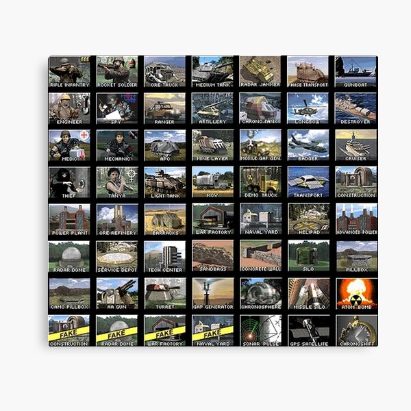 "Command and Conquer Red Alert - Allies Tech Tree" Canvas Print for ...