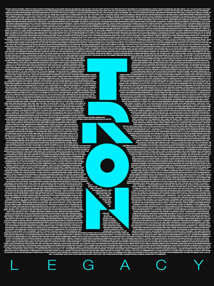 "Tron: Legacy Full Script" T-shirt for Sale by Burritozilla | Redbubble ...