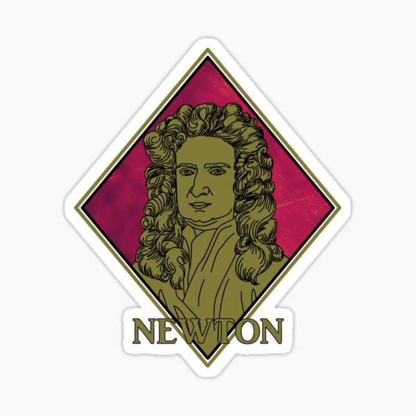 "Isaac Newton Cartoon" Sticker for Sale by Delta12Designs | Redbubble