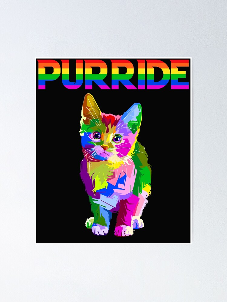 "Gay Pride Cat Kitten Shirts for Women Men Purride LGBT Cat Gift ...