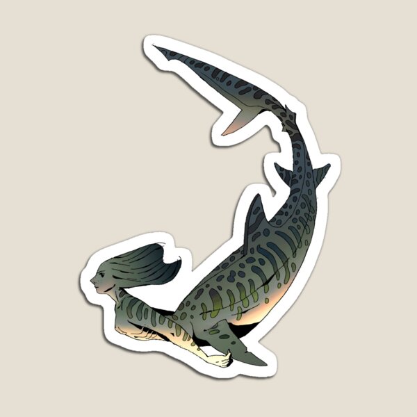 "Tiger Shark Mermaid" Magnet for Sale by salami-spots | Redbubble