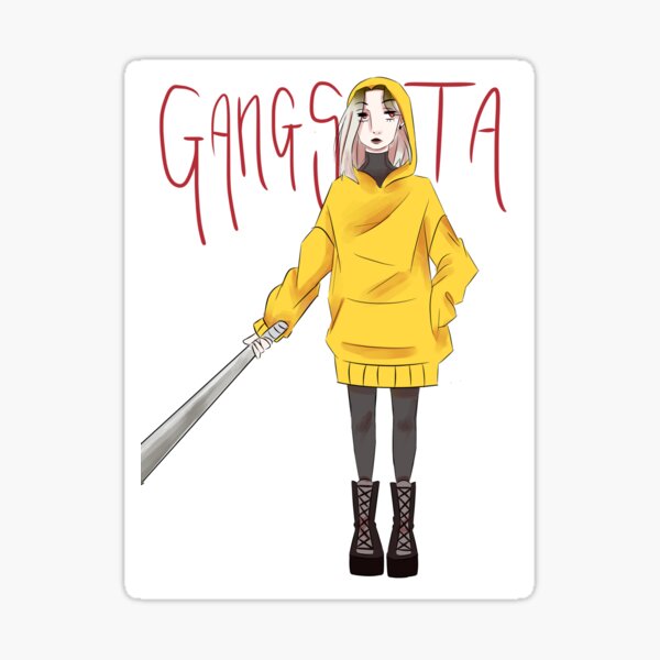 "GANGSTA" Sticker for Sale by Peabean | Redbubble