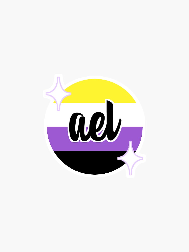 "Sticker pronoun ael" Sticker for Sale by Fiburnin | Redbubble