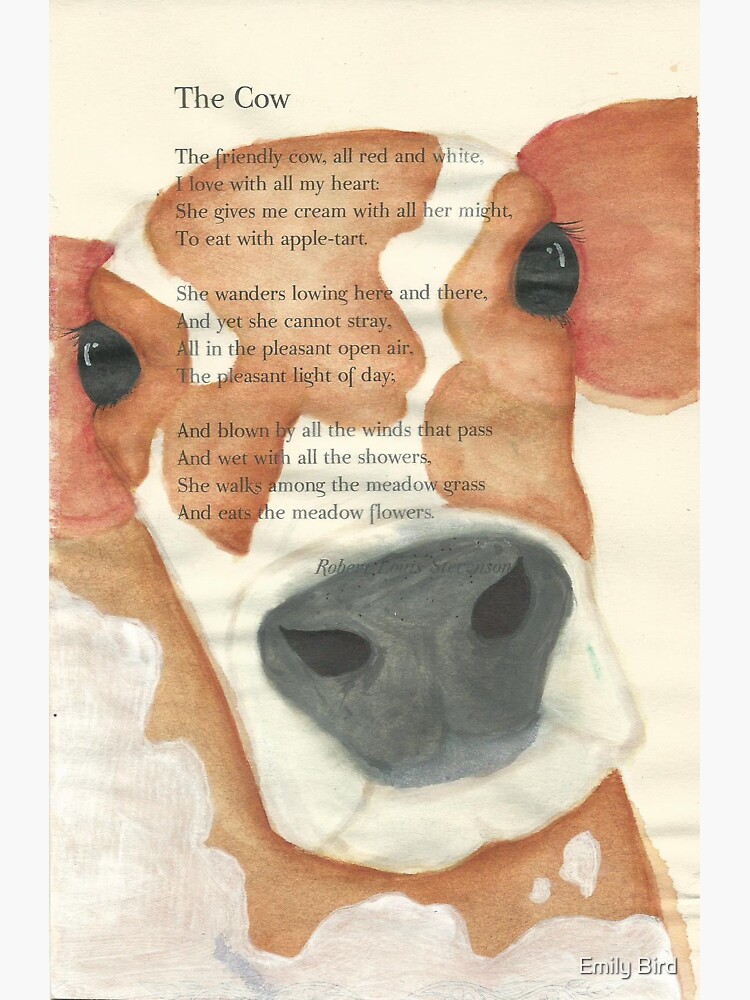"The Cow - poem" Sticker for Sale by XBlueMushroomX | Redbubble