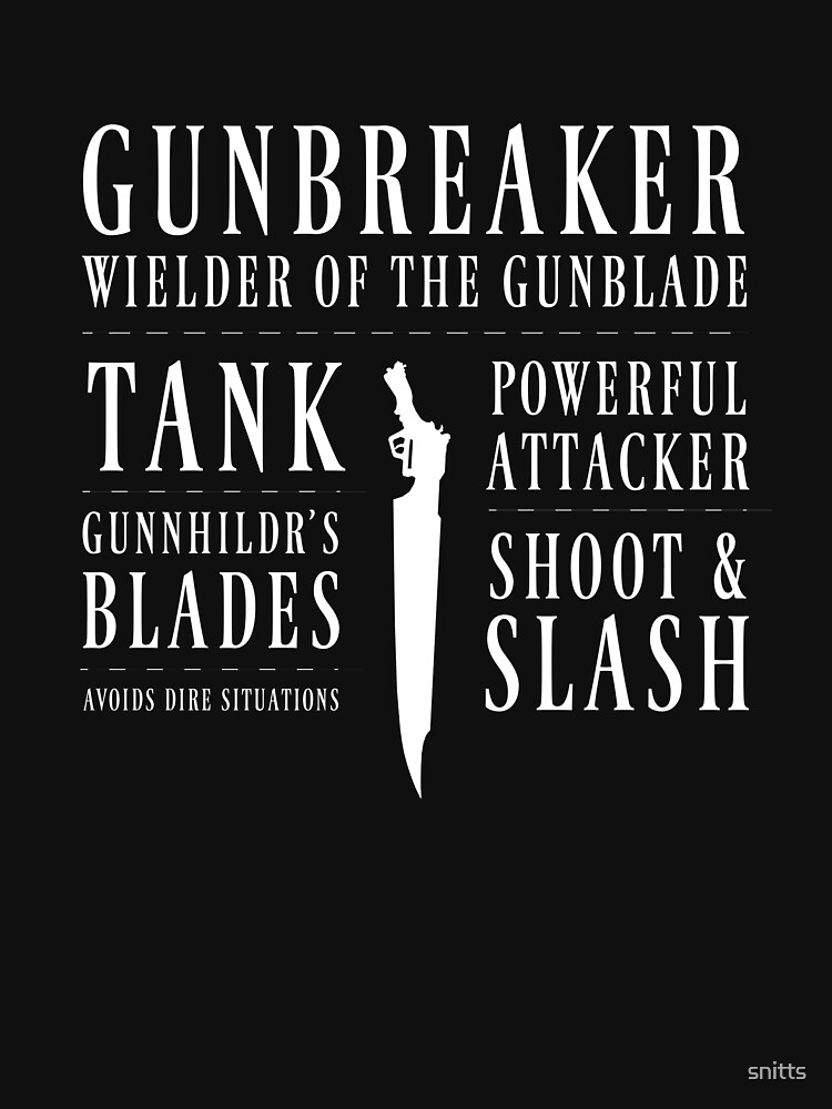 "Gunbreaker" T-shirt for Sale by snitts | Redbubble | final fantasy t ...