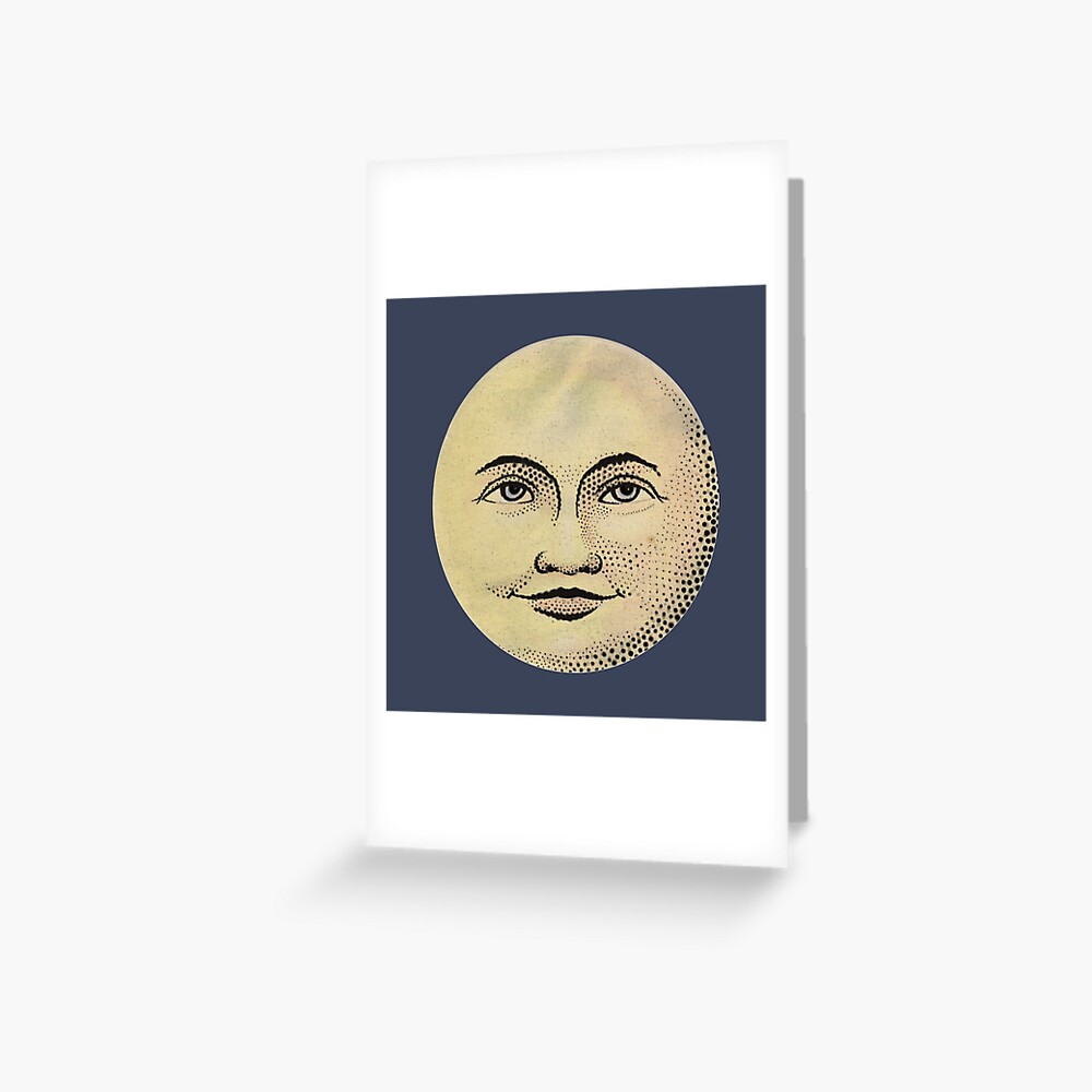"friendly smiling moon face" Greeting Card by blothed | Redbubble