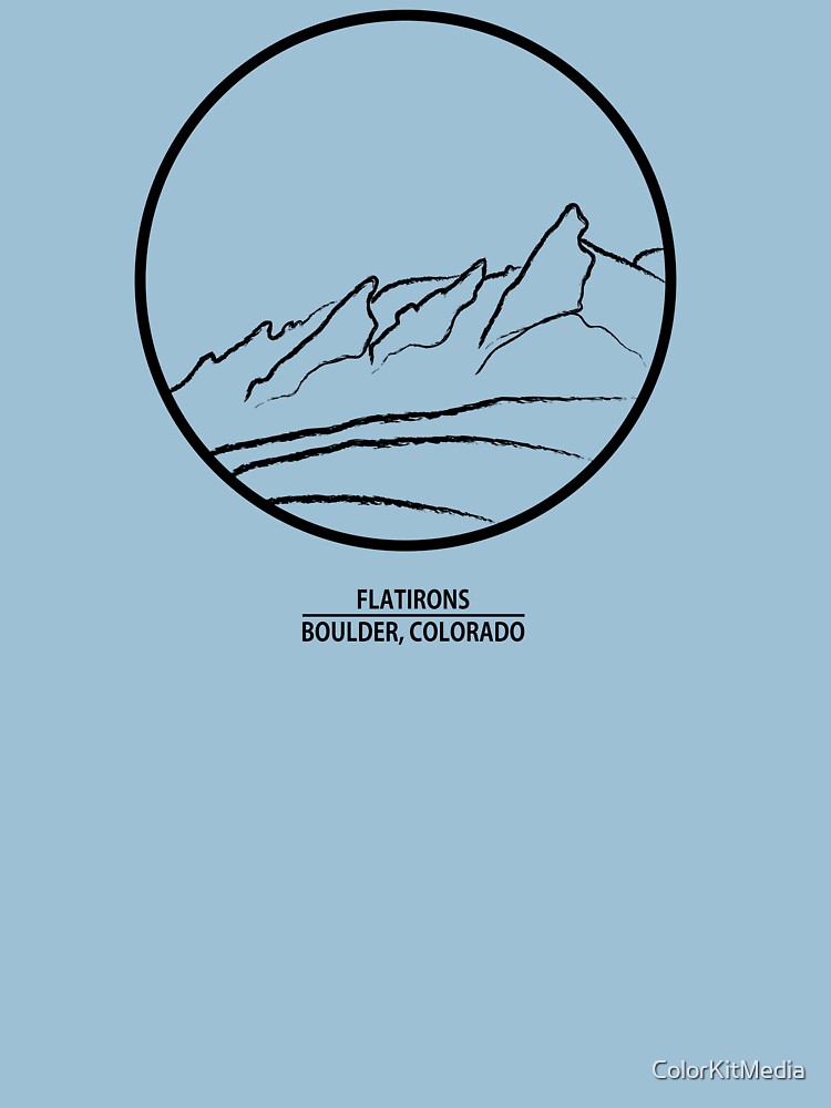 "Flatirons Boulder Colorado Line Art" T-shirt by ColorKitMedia | Redbubble