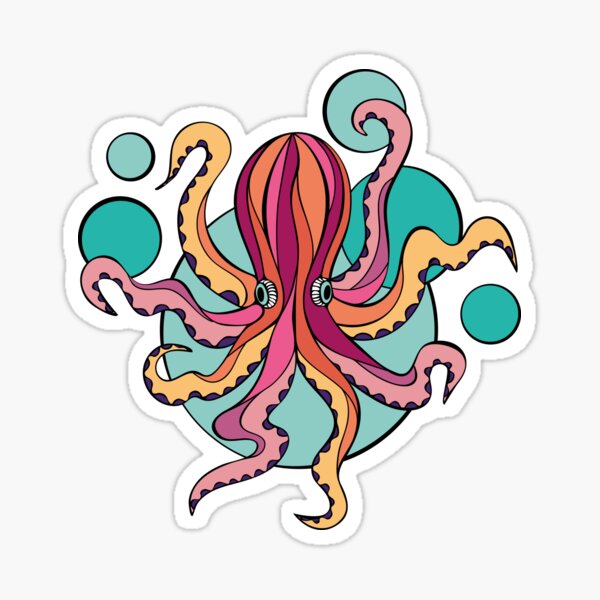 "Pink Octopus" Sticker for Sale by majoihart | Redbubble